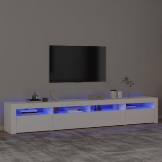 vidaXL Vidaxl - Meuble tv avec lumi&egrave;res led Blanc 240x35x40 cm