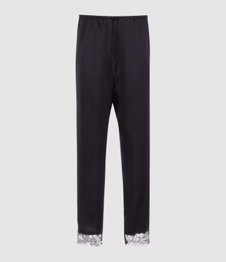 Forte_Forte Pantalon Envers Satin Lace Detail Pajama Notte
