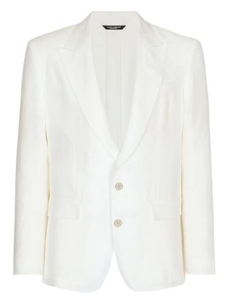 Dolce & Gabbana Einreihiges Leinensakko - Weiß