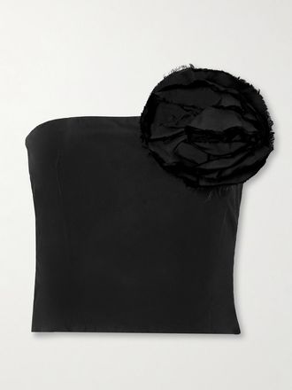 Bernadette Lena Verk&uuml;rztes Bustier Aus Taft Mit Applikation - Schwarz