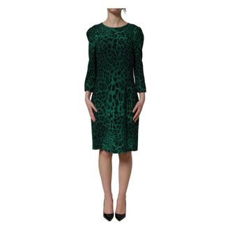 Dolce & Gabbana Langarm Etuikleid Midi - - Dresses - Damen - Gr&uuml;n - M