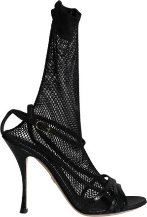 Dolce & Gabbana Femme, Chaussures, Noir, Taille: 38 1/2 EU Sandales &agrave; talons