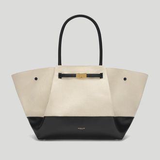 DeMellier The New York Salz-Pfeffer-Leinwand Schwarz Glatt DeMellier