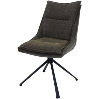 Hhg Chaise de salle &agrave; manger 453, chaise de cuisine, pivotante, tissu/textile (420g/m&sup2;) &Ouml;ko-Tex, vert