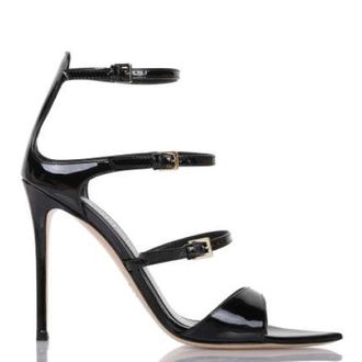 Ninalilou Schwarzer Lackleder Stiletto Sandale - - Shoes - Damen - Schwarzk - 40 EU