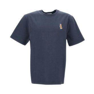 Maison Kitsun&eacute; Homme, Tops, Bleu, Taille: XL Dressed Fox Comfort Tee Shirt