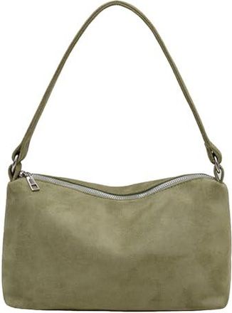 Generic G&eacute;n&eacute;rique Su&eacute;dine R&eacute;tro Sac &agrave; Bandouli&egrave;re Couleur Unie Simple Poche sous Bras Fermeture &agrave; Glissi&egrave;re Vintage Sac &agrave; Main Voyage Date Shopping, vert, 290