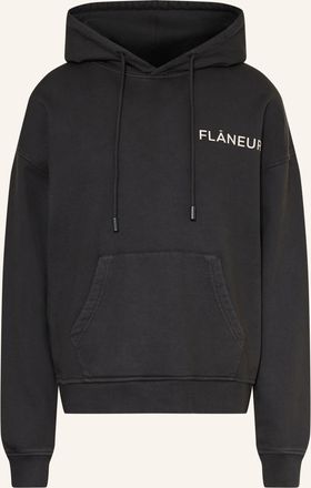 Flaneur Fl&acirc;neur Hoodie Double Logo schwarz