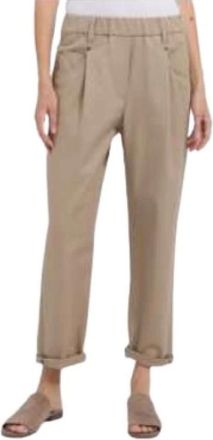 Brunello Cucinelli Femme, Pantalons, Beige, Taille: 36 FR Pantalon Capri