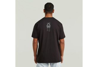 G-Star T-Shirt Layered Back mit Print auf dem R&uuml;cken, Regular Fit