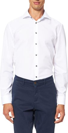 Seidensticker Herren Slim Fit Langarm Popeline Hemd, wei&szlig;, 40