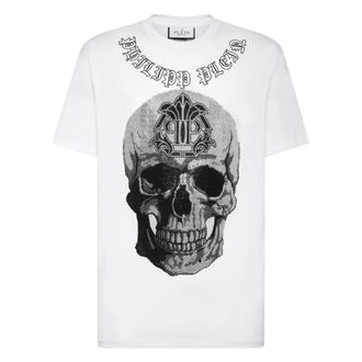 Philipp Plein T-shirt Rundhals SS Gothic Banner - - Tops - Herren - Wei&szlig; - 3XL