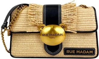 Rue Madam Femme, Sacs, Beige, Taille: ONE Size Teddy It-Bag Franges en Paille