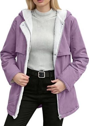 Generic Veste dhiver chaude et &eacute;paisse &agrave; capuche pour femme 2026, violet, XXL