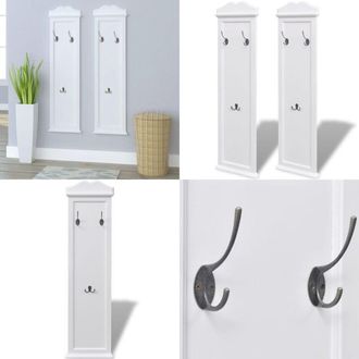 vidaXL Portemanteaux 2 pcs Blanc - portemanteau - portemanteaux - Home & Living - Blanc