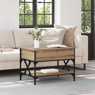 vidaXL vidaXL Table basse Ch&ecirc;ne artisanal 70x50x50cm Bois ding&eacute;nierie