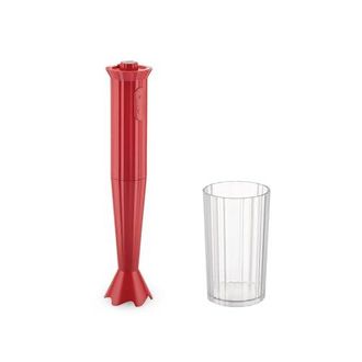 Alessi Pliss&eacute; MDL10 R - Mixeur Plongeant Design avec Verre Gradu&eacute;, R&eacute;sine Thermoplastique, Prise Europ&eacute;enne 500W, Rouge