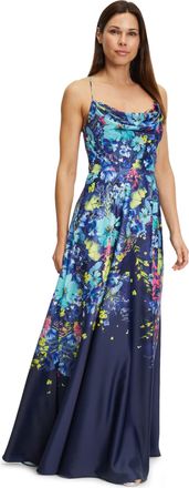 Vera Mont Damen 8418/4024 Kleid, Dunkelblau/Mint, 42