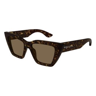 Alexander McQueen Stylische Sonnenbrille Am0507S in Schwarz - - Accessories - Damen - Braun - 52 MM