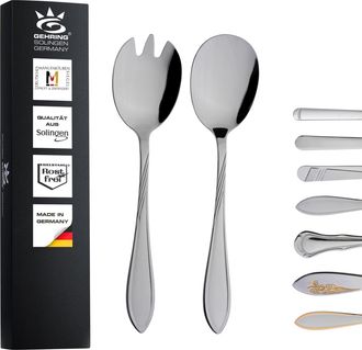 Gehring Gehring Solingen Focus Salatbesteck 2-teilig I Edelstahlbesteck I Salatl&ouml;ffel I Salatgabel I Servierbesteck I Edelstahlbesteck I sp&uuml;lmaschinengeeignet