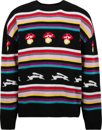 Msgm jacquard oversized sweater - Schwarz