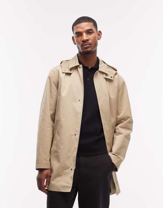 Asos stormMAX - Wasserabweisender Relaxed-Fit-Trenchcoat in Steinbeige-Neutral
