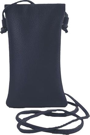 modamoda.de T265 Sac à bandoulière en cuir pour femme, fabriqué à la main en Italie, bleu foncé, s