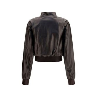 Gucci Womens Brown Lamb Ovis Aries Bomber Clothing