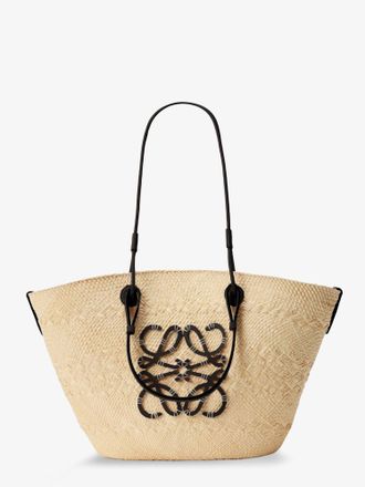 Loewe Paulas Ibiza Anagram leather and iraca palm shoulder bag - LOEWE - gender_Woman