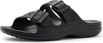 Crocs Sandales plates Saturday Sandal M pour homme, noir, 39 EU, Noir, 39/40 EU