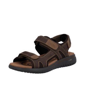 Rieker Sandale RIEKER, Herren, Gr. 41, dunkelbraun, Glattleder, Schuhe Sandale, Trekkingsandale, Outdoorsandale, Sommerschuh mit Klett