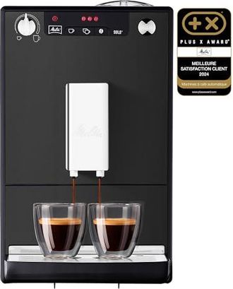 MELITTA Solo Noire Mat, Machine &agrave; Caf&eacute; &agrave; Grains avec Broyeur et Syst&egrave;me dExtraction des Ar&ocirc;mes, Affichage LED, Mode 1 &agrave; 2 Tasses, Expresso, Automatique, E950-
