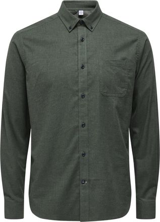 Only & Sons Herren Onsroad Life Reg Melange Shirt Langarmhemd, Castor Gray, S EU