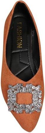 Generic Ballerines plates d&eacute;contract&eacute;es &agrave; bout pointu pour femme - Couleur unie - &Eacute;l&eacute;gantes et classiques - Avec strass - L&eacute;g&egrave;res et confortables - Pour le tr