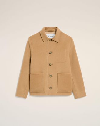 Ami Ami Paris - Blouson boule beige boutonn&eacute; en laine et cachemire Beige Mast & beigemastclair - Taille : XXL - pour Homme