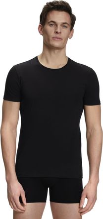 Falke Herren Unterwäsche Daily Comfort Multipack Round Neck M S/s Ts Baumwolle atmungsaktiv 2 Stück, Schwarz Black 3000, 3XL