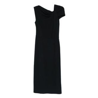 Givenchy Schwarzes Gerafftes Midi-Kleid - - Dresses - Damen - Schwarzk - S