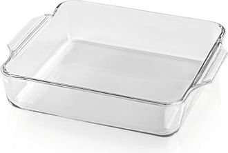 Gourmetmaxx Plat &agrave; gratin pour friteuse &agrave; air chaud et four - 1500 ml | Moule rectangulaire en verre borosilicate | Petit plat &agrave; gratin pour pr&eacute;parer, cuire et se