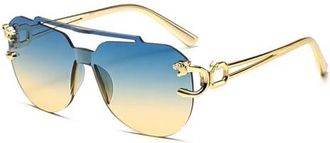 Generic Grandes lunettes de soleil rondes sans monture pour homme et femme, 4, Taille unique