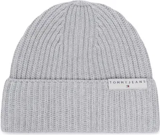 Tommy Jeans M&uuml;tze Tjm Linear Logo Beanie AM0AM14865 Hellgrau