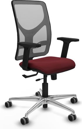 Piqueras y Crespo Stuhl f&uuml;r die Arbeit zu Hause, mit 2D-Armlehnen, h&ouml;henverstellbare Lendenwirbelst&uuml;tze, ausgestattet mit Syncro/Traslack und Schneideschaum, Grau/Grana