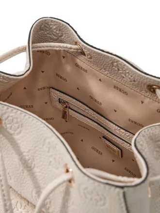 Guess Womens Backpack Off White Logo Polyurethane Bags - Backpacks