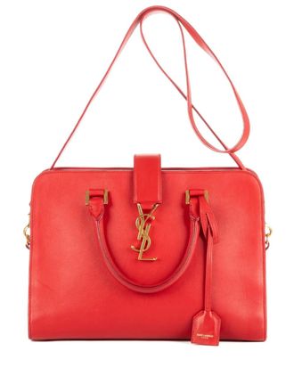 Saint Laurent sac &agrave; main &agrave; plaque logo (ann&eacute;es 2010) - Rouge