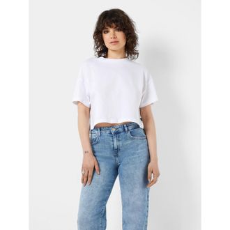 Noisy May T-Shirt Alena 27023863 Wei&szlig; Cropped Fit