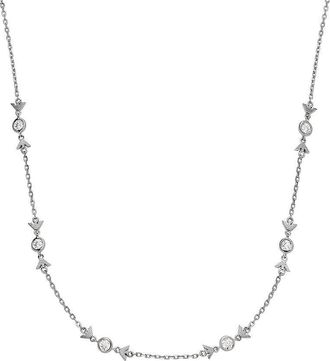Emporio Armani Damen-Edelstahl- oder Sterlingsilber-Halskette mit Karabinerverschluss, Glänzendes Silber