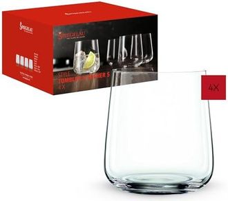 Spiegelau Gläser Set 340 ml, 4 Stück, Style, 4670184, Trinkgläser aus Kristallglas, Wassergläser spülmaschinenfest