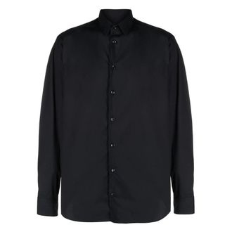 Giorgio Armani Elegantes Blaues Langarm Herrenhemd - - Shirts - Herren - Blau - M