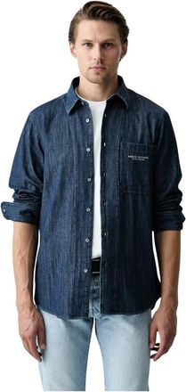 A|X Armani Exchange Homme, Chemises, Bleu, Taille: L Chemise en coton