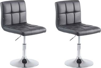 Clp Lot De 2 Chaises Lounge Palma V2 en Similicuir I Si&egrave;ge Rembourr&eacute; Pivotant Et R&eacute;glable en Hauteur I Pi&egrave;tement M&eacute;tal, Couleur:Noir