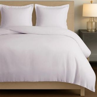 Pizuna Coton peigné Ensemble de Housses de Couette 220x240 cm 2 Personnes Lilas Clair, 100% Coton Longue Tige 400 Fils Armure Satin, Housse de Couette de Lux